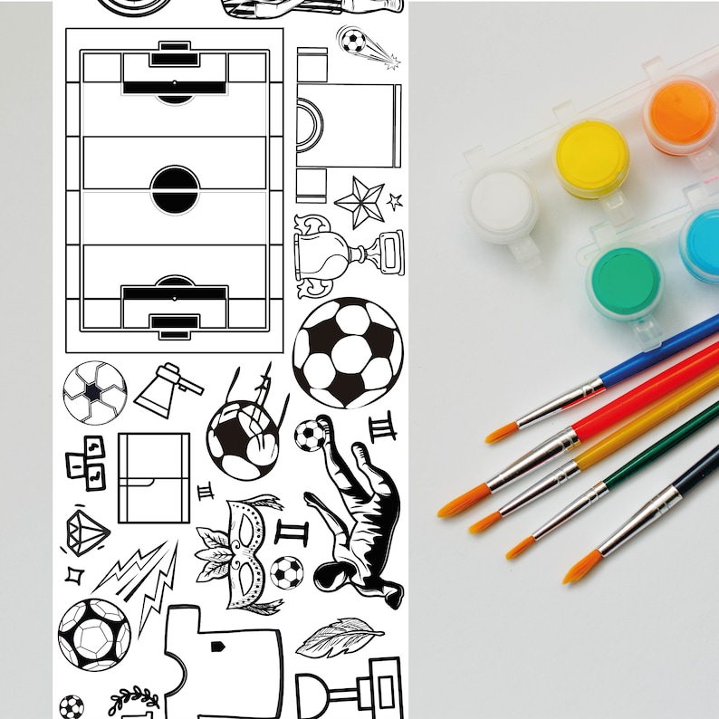 Football Soccer Activity Coloring Page, Sport Football Placemat Kids ...