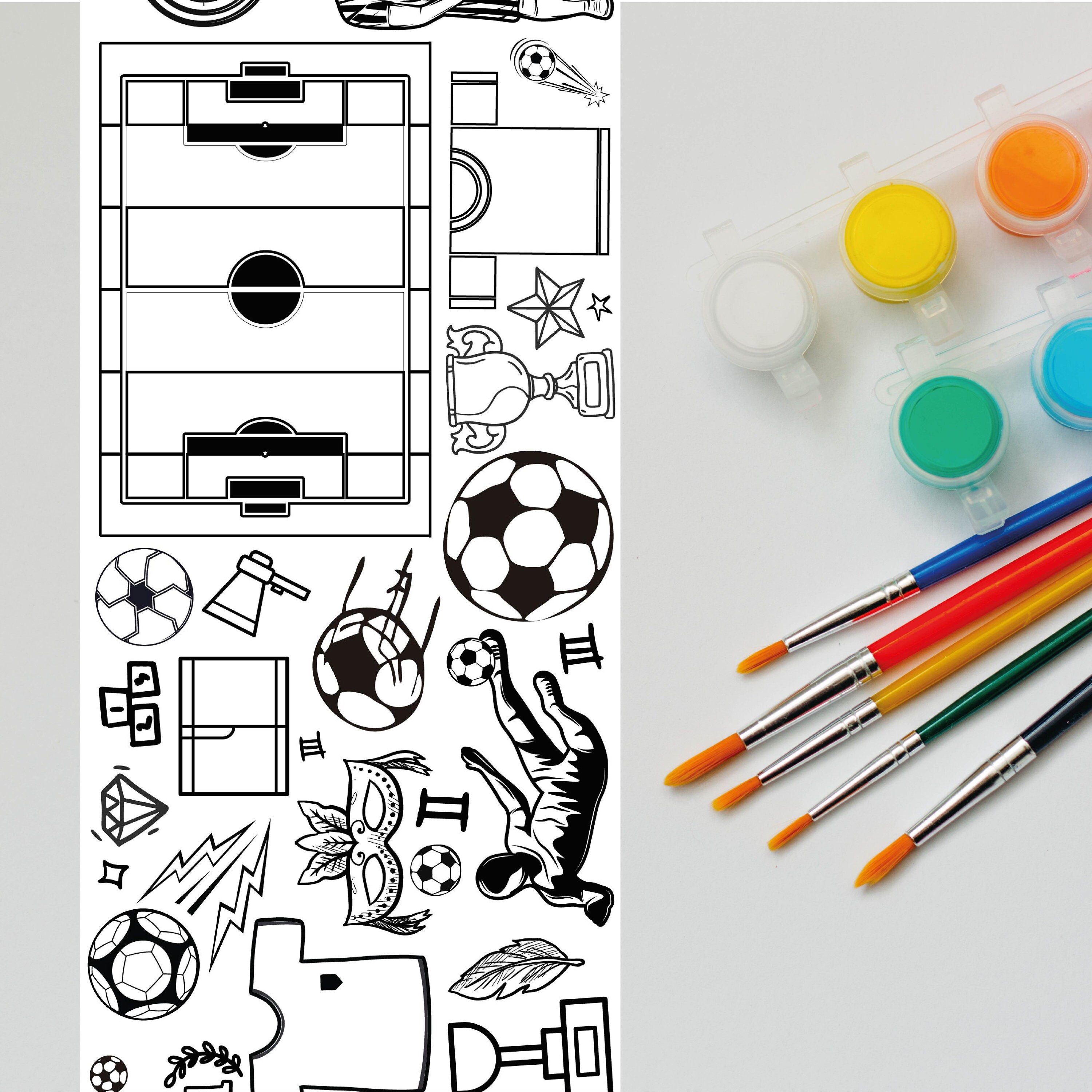Football Soccer Activity Coloring Page, Sport Football Placemat Kids ...