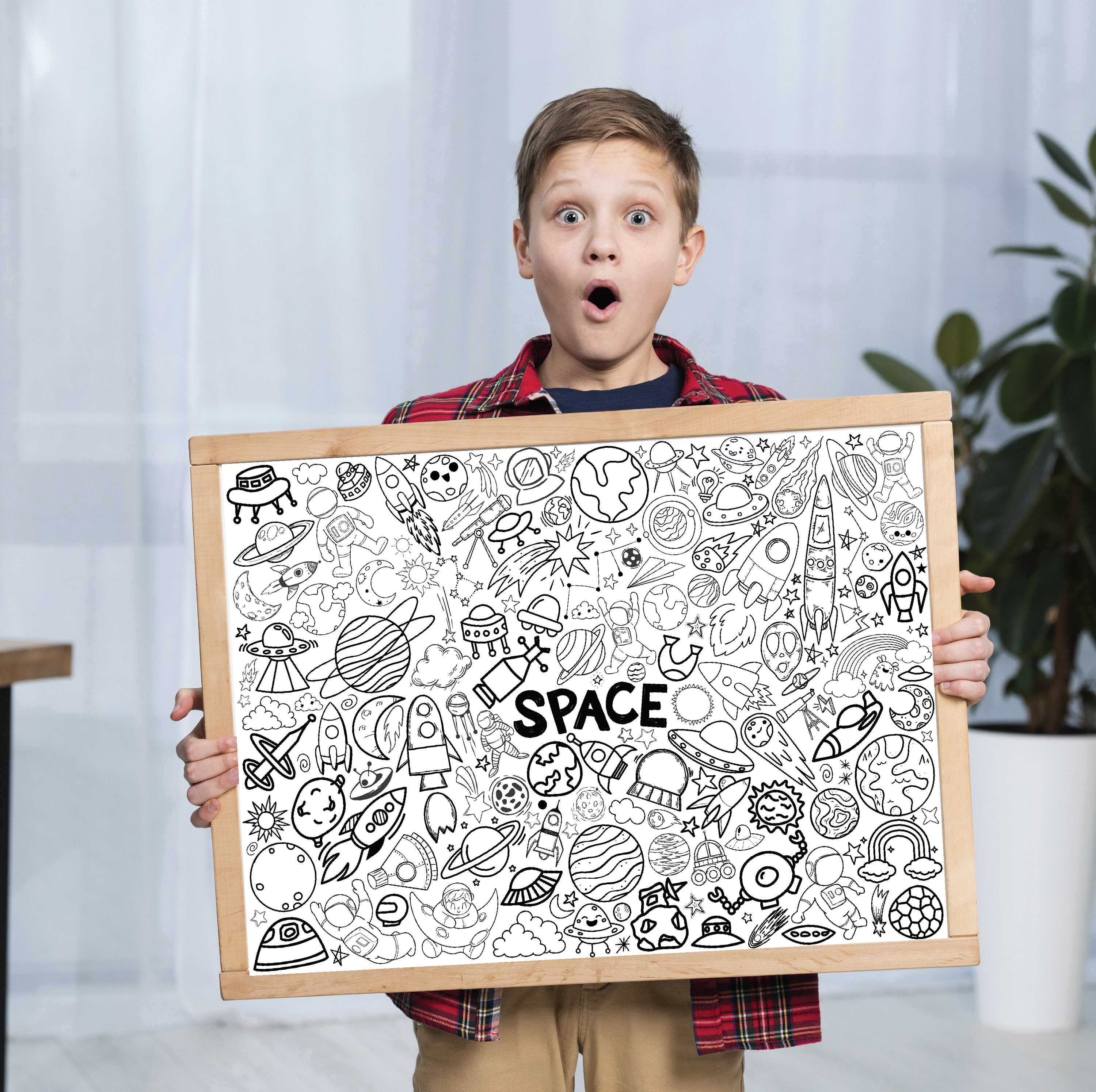 Giant Space Coloring Printable Astronaut Pages Outer Space - Etsy