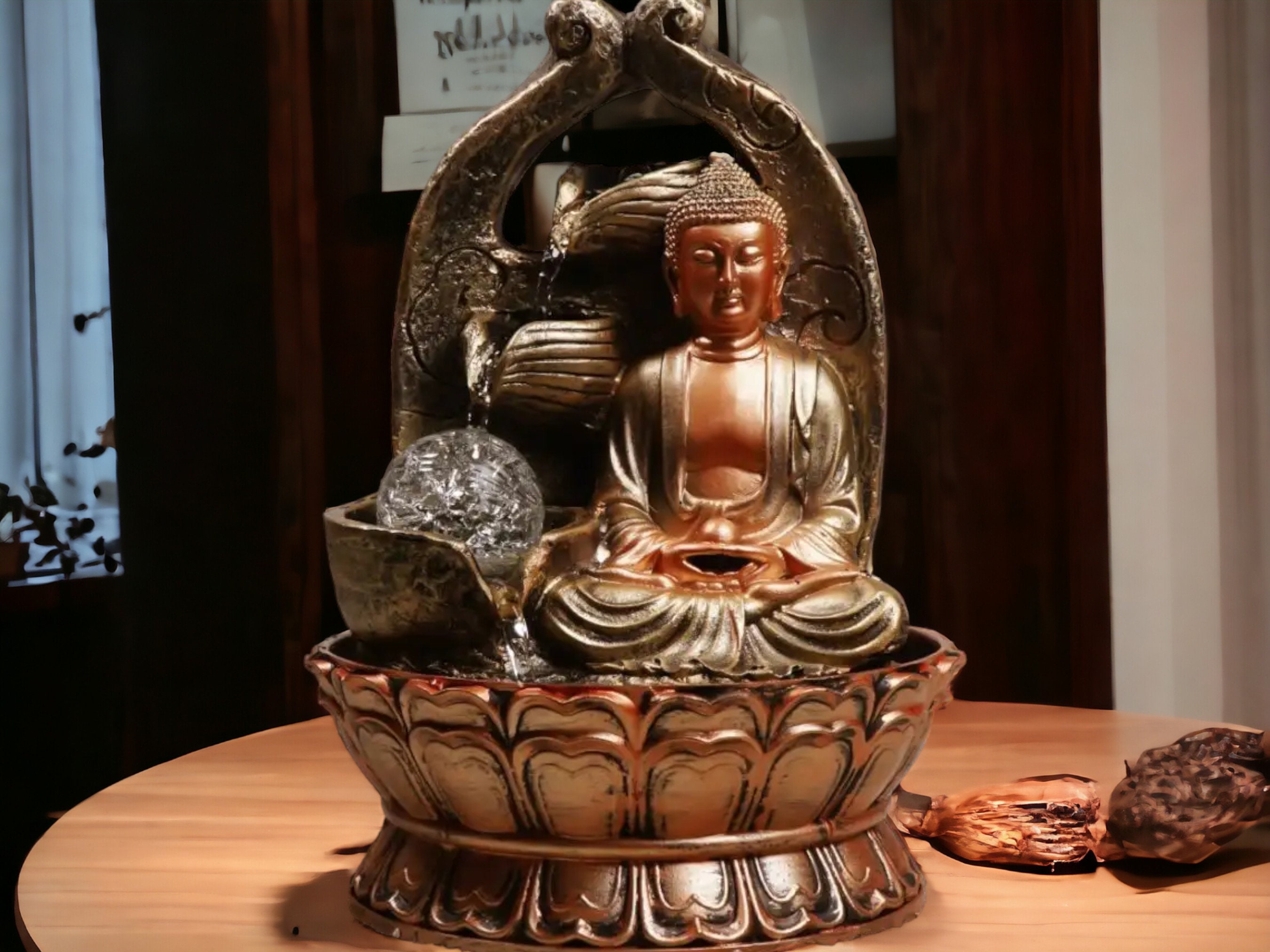 Sitting Buddha Themed Gold Large Antique Waterfall Fountain for ...