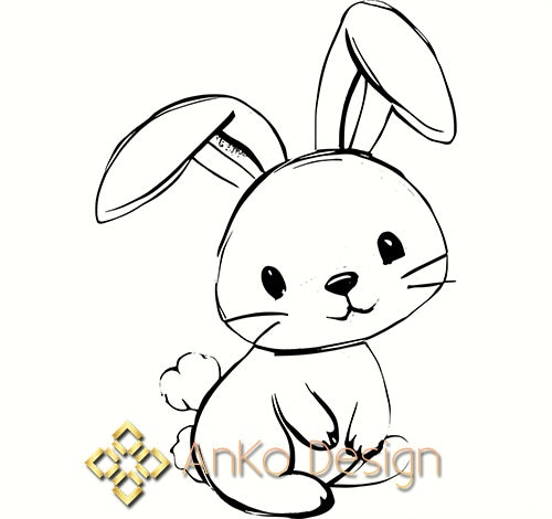 Niedlicher Hase Datei als DXF, Illustrator und SVG Zum Drucken Zum ...