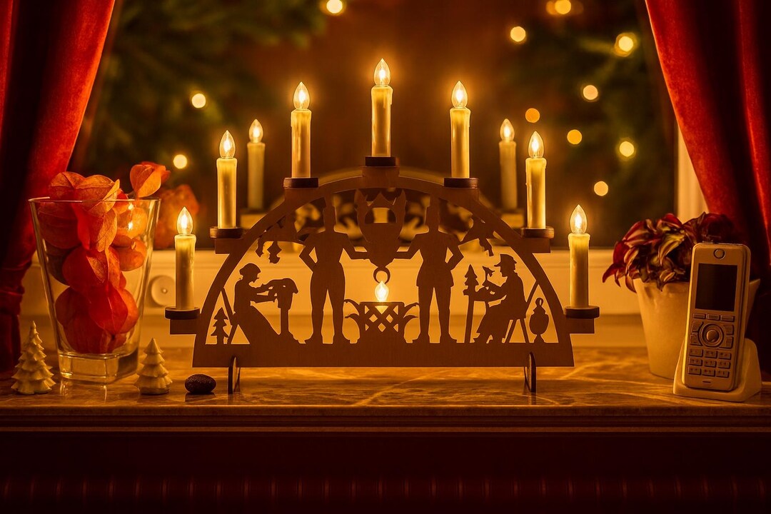 Candle Arch - Ore Mountains Motif - Miner - Complete With 10 LED ...