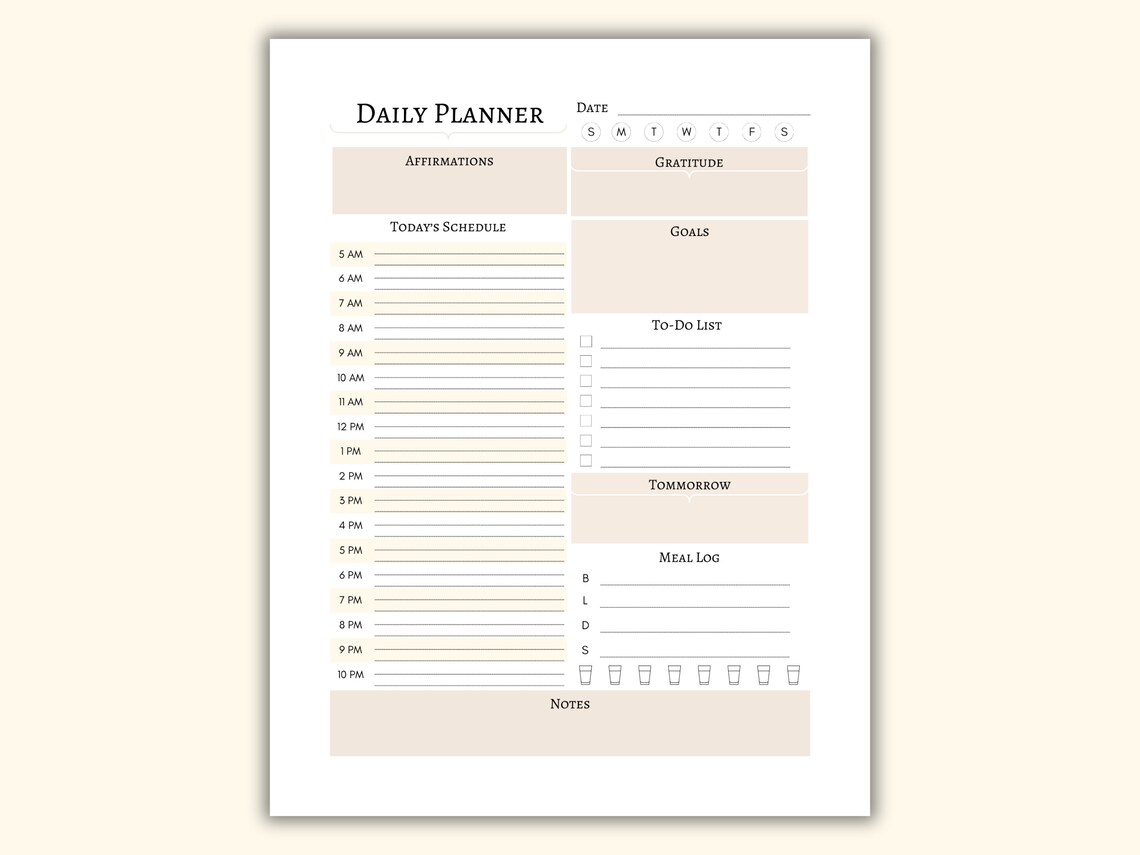 Productivity | Printable Daily Planner | ADHD | Hourly | Growth Mindset ...