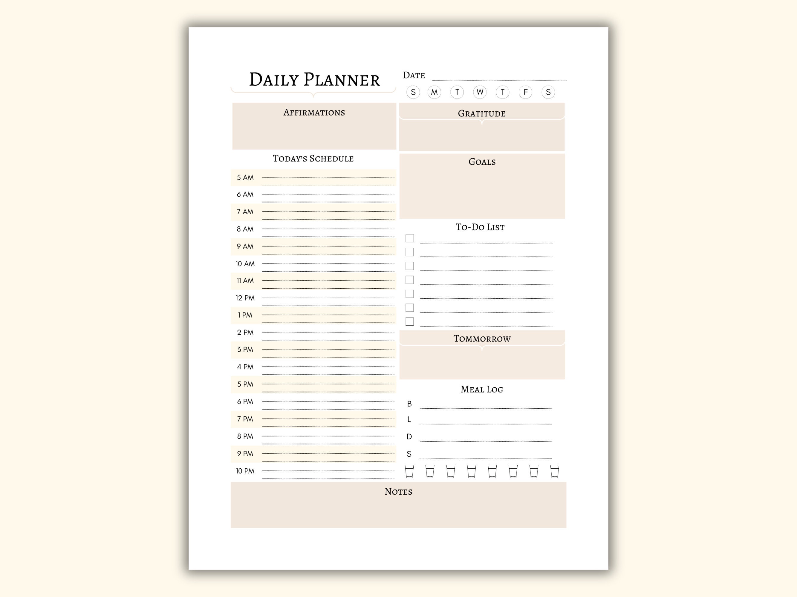Productivity | Printable Daily Planner | ADHD | Hourly | Growth Mindset ...