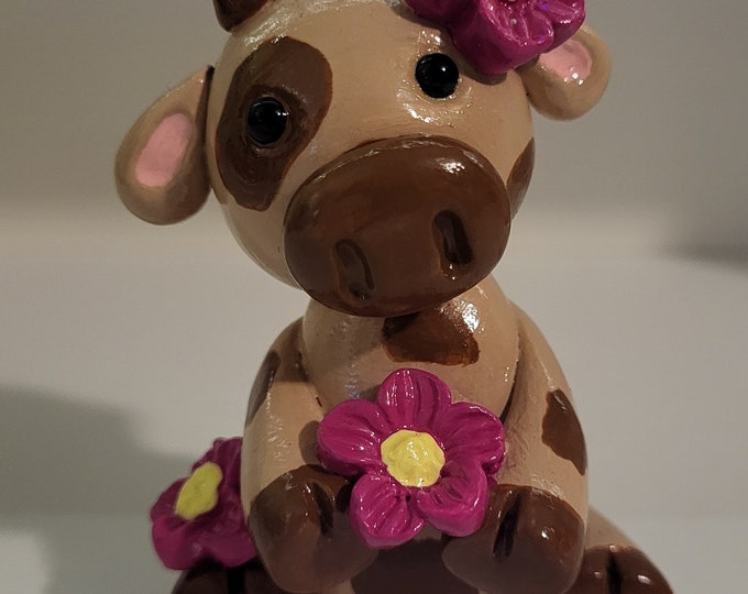 Cow With Flowers - Etsy