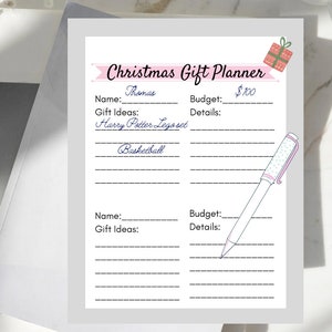 Christmas Gift Planner Printable. 32 Pg | Gift Tracker | Christmas ...