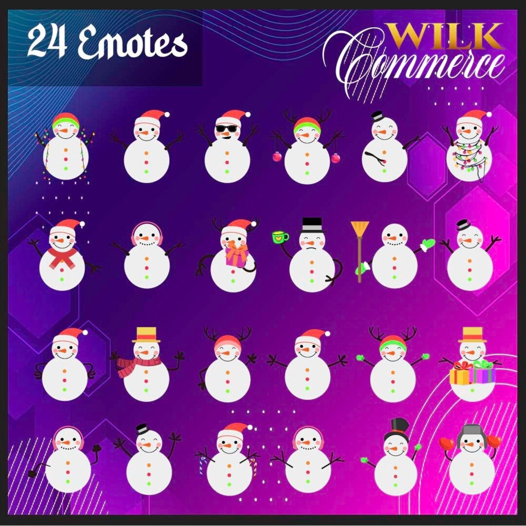 Snowmen Emotes for Twitch and Discord Cute Christmas Emotes - Etsy ...
