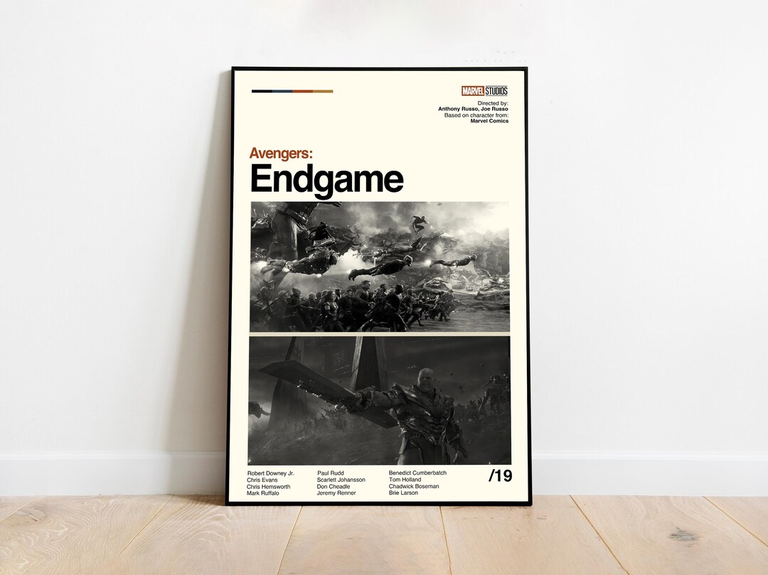 Avengers: Endgame Movie Poster, Midcentury Modern Art, Minimalist Print ...