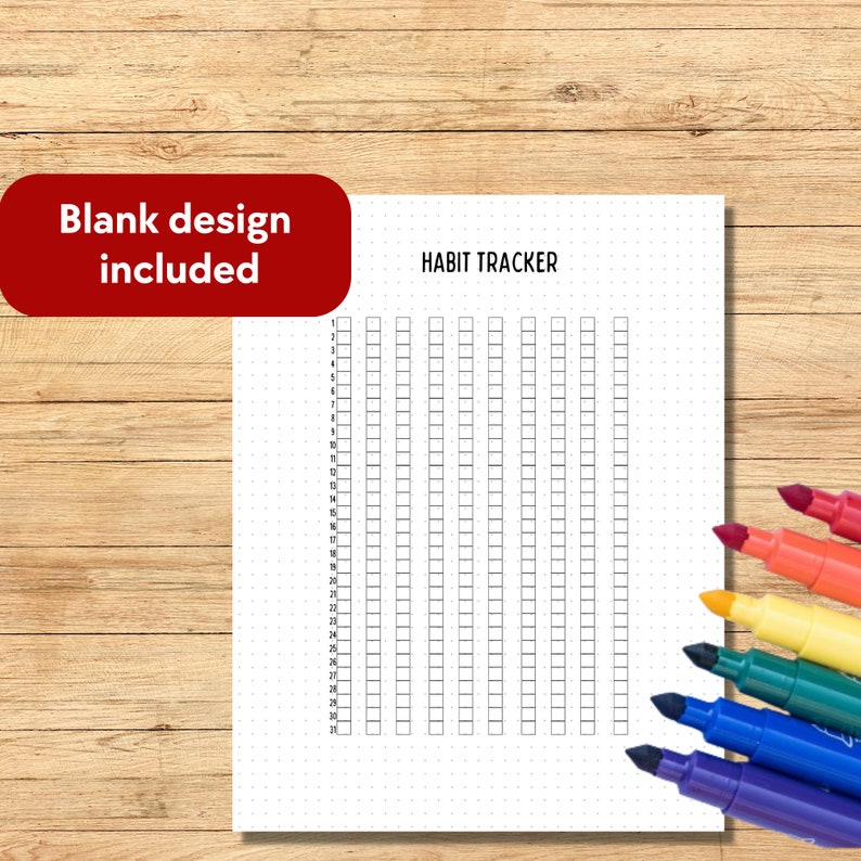 Habit Tracker Bullet Journal Printable Page - Etsy