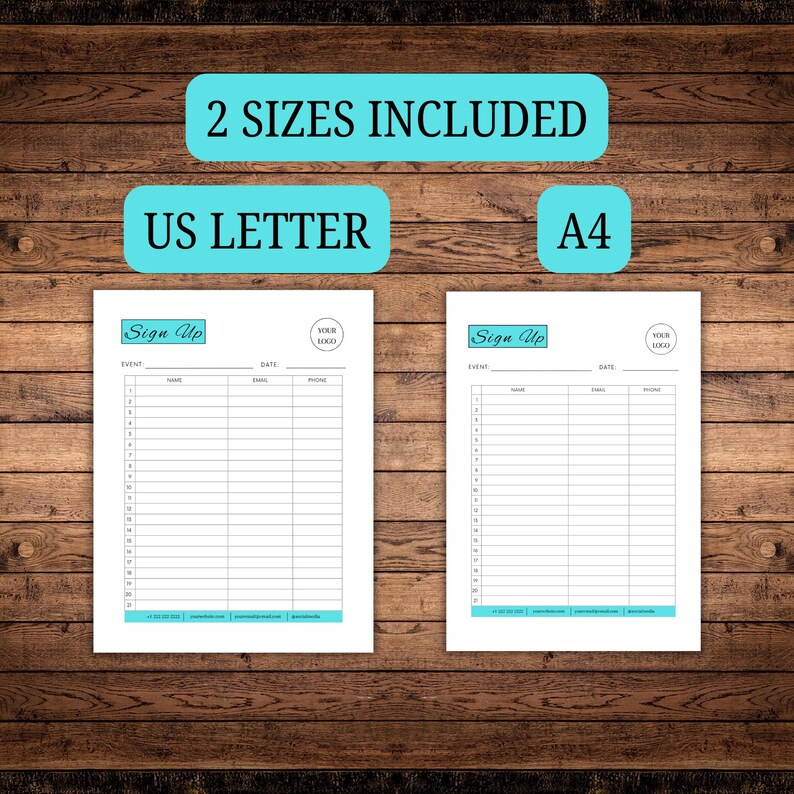Editable Sign up Sheet Template: Canva Printable (US Letter & A4 ...