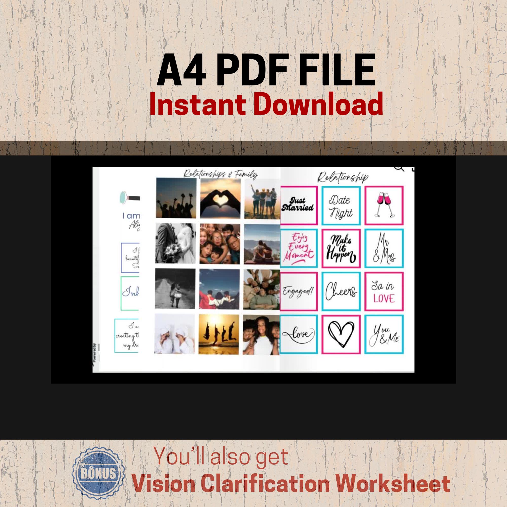 2025 Vision Board Kit Printable - 500+ Vision Board Images, Words ...