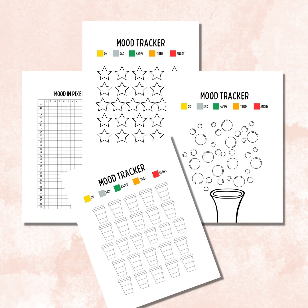 Mood Tracker Bundle Bullet Journal Printable Pages Value Pack - Etsy