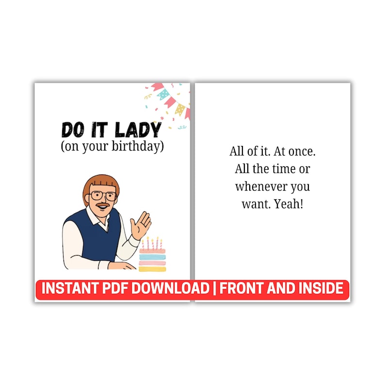 Do It Lady Birthday Card | Tiktok Viral Meme (digital Download) - Etsy ...
