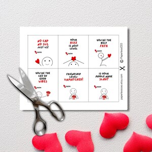 No Sus Gen Z Slang Kids Valentine Day Cards, Funny Printable Classroom ...