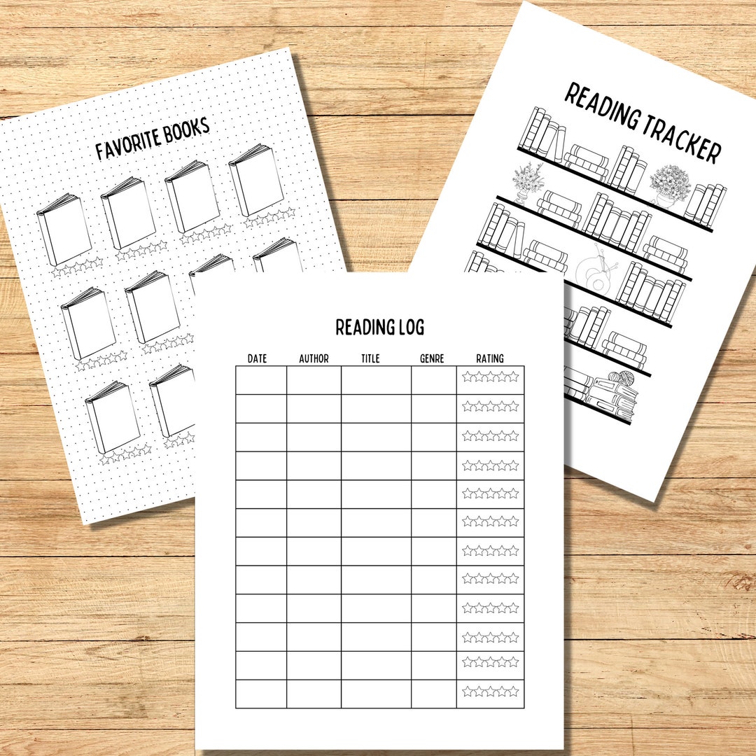 Reading Tracker Bundles Printable Bullet Journal Notebook Premade ...