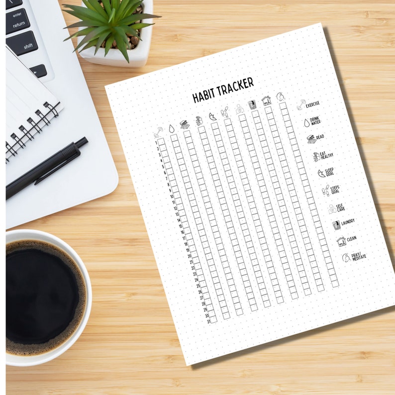 Monthly Trackers Bundle PRINTABLE Bullet Journal Pages Download - Etsy