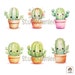 Kawaii Cactus Watercolor Clipart: Prickly Pals Pngs (digital Download ...