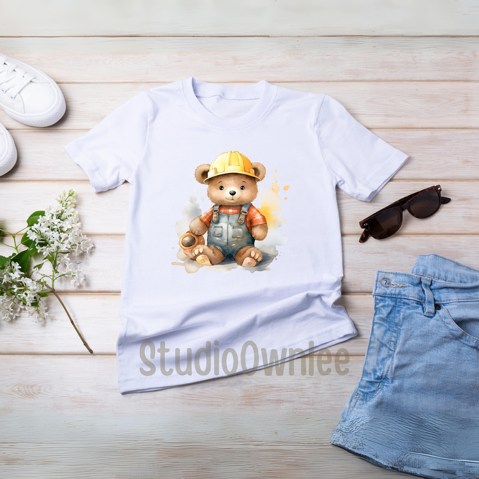 Ingenious Engineer Bears: Set of 12 Watercolor PNG Illustrations ...