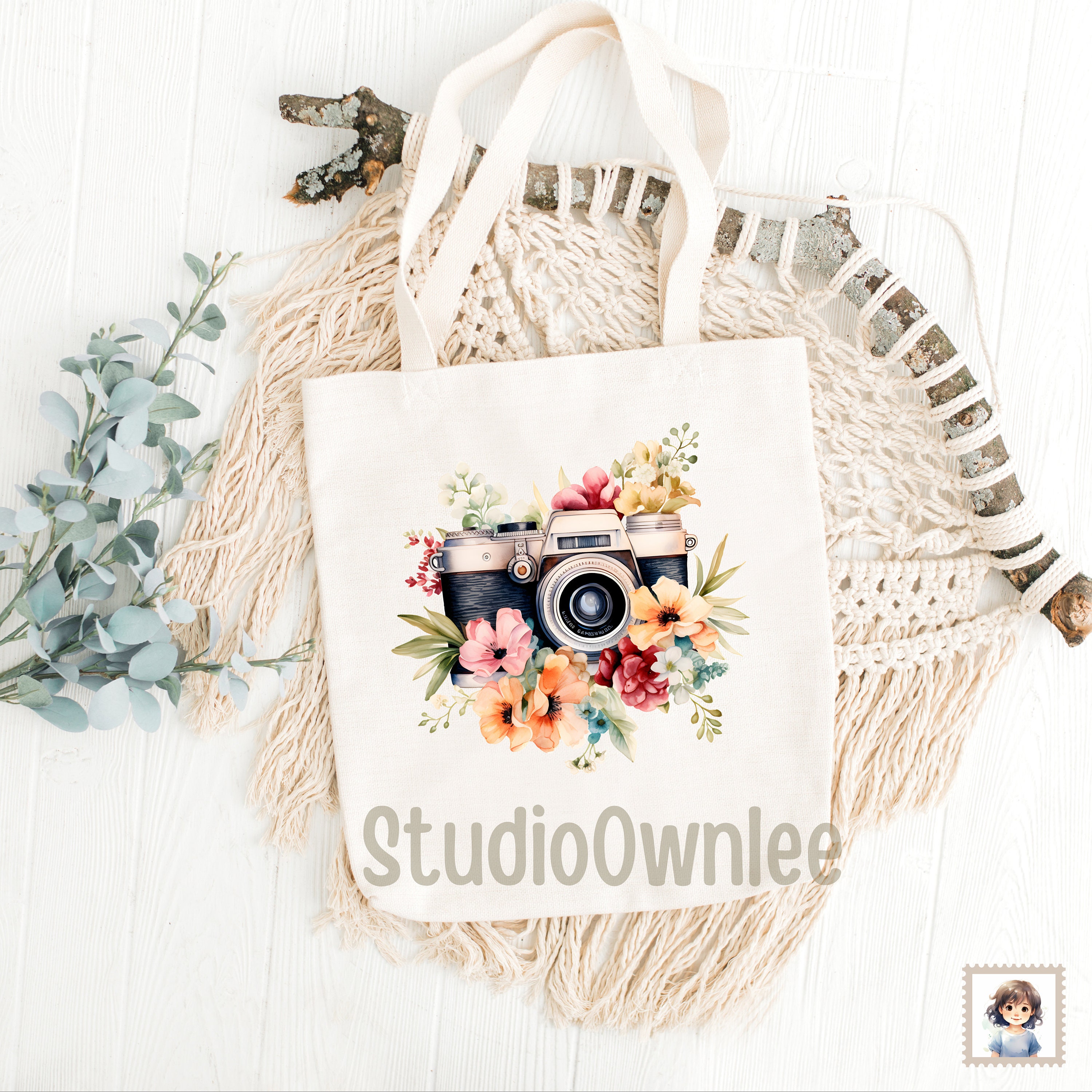 Vintage Captures: Watercolor Floral Retro Camera Clipart Instant ...