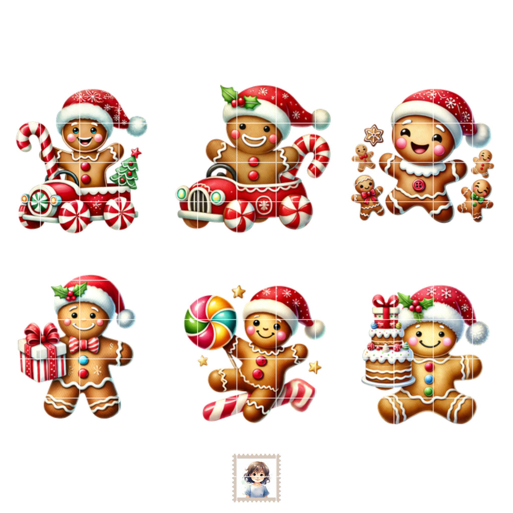 Christmas Gingerbread Man Clipart: Festive Holiday PNG (36 Files) - Etsy