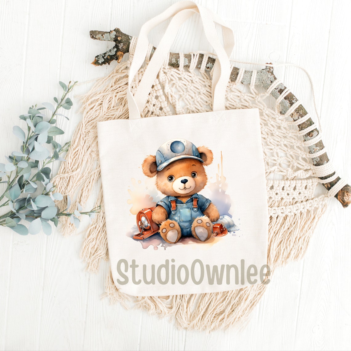 Ingenious Engineer Bears: Set of 12 Watercolor PNG Illustrations ...