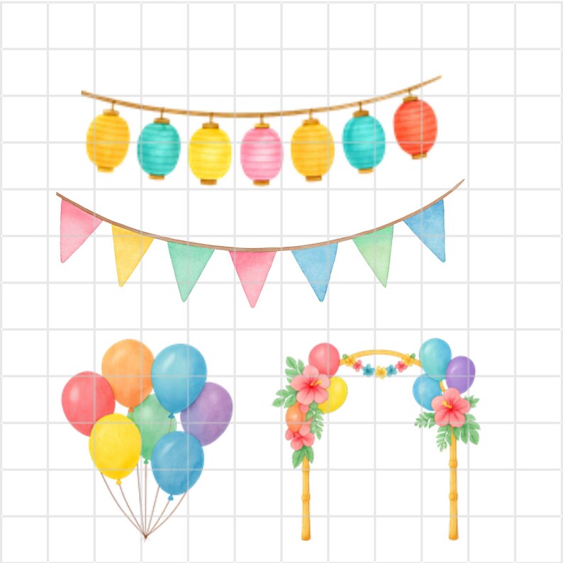 Luau Clipart: 35 Tropical Hawaiian Party Pngs (digital Download) - Etsy