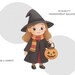 Witchy Halloween Clipart – 50 Pngs | Cute Witch & Pumpkin Illustrations ...