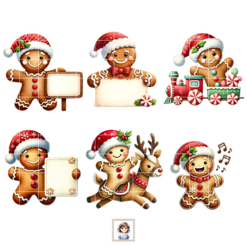 Christmas Gingerbread Man Clipart – 36 PNG Files of Festive Gingerbread ...