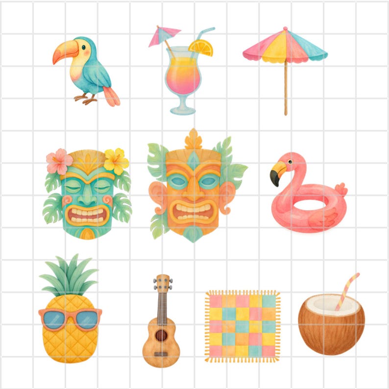 Luau Clipart: 35 Tropical Hawaiian Party Pngs (digital Download) - Etsy