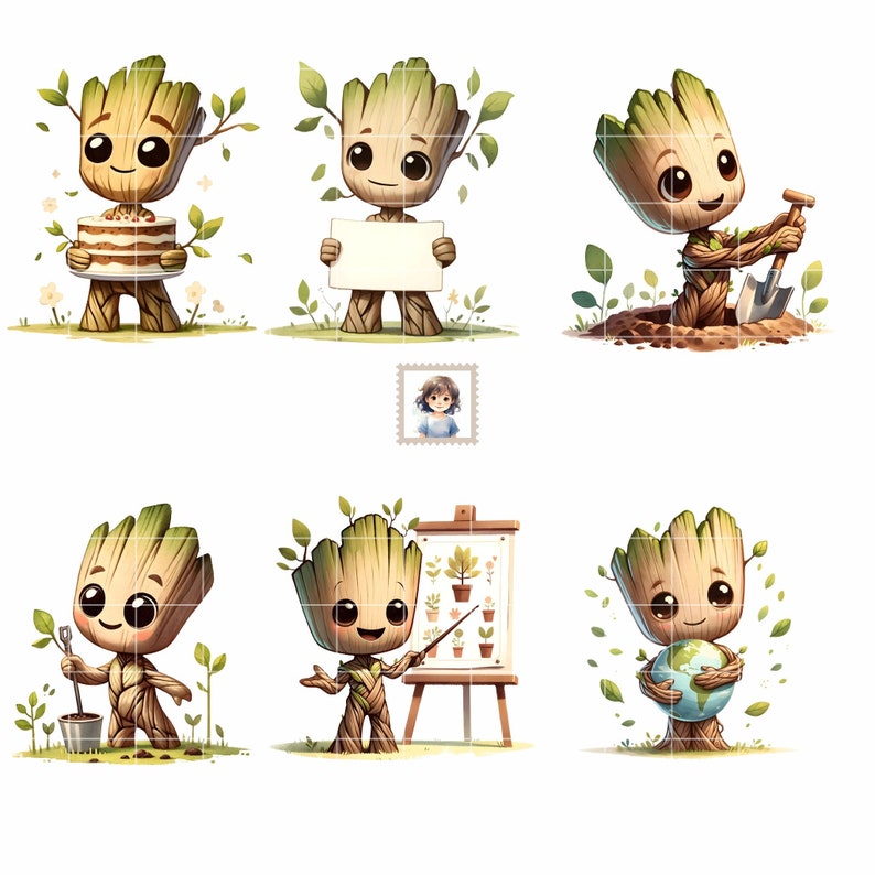 Enchanting Tree Spirit: 42 Watercolor PNG Illustrations Clipart ...
