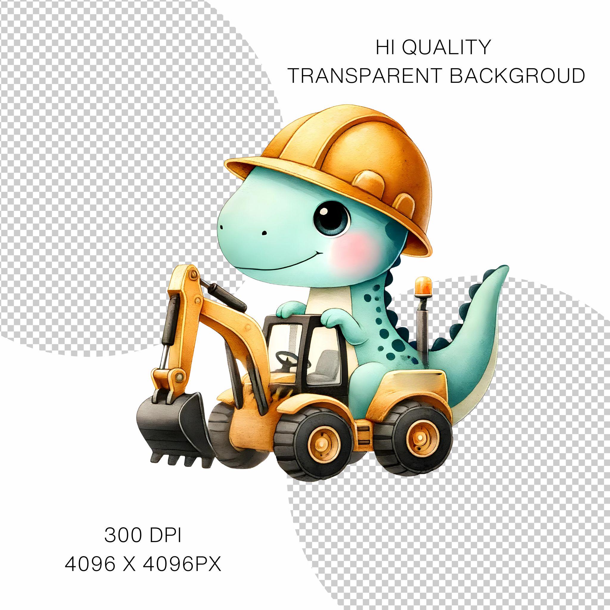 Construction Dinosaur Clipart Set: 30 PNG Illustrations (commercial Use ...