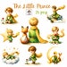 Whimsical Little Prince & Dragon: 30 PNG Clipart Watercolor ...