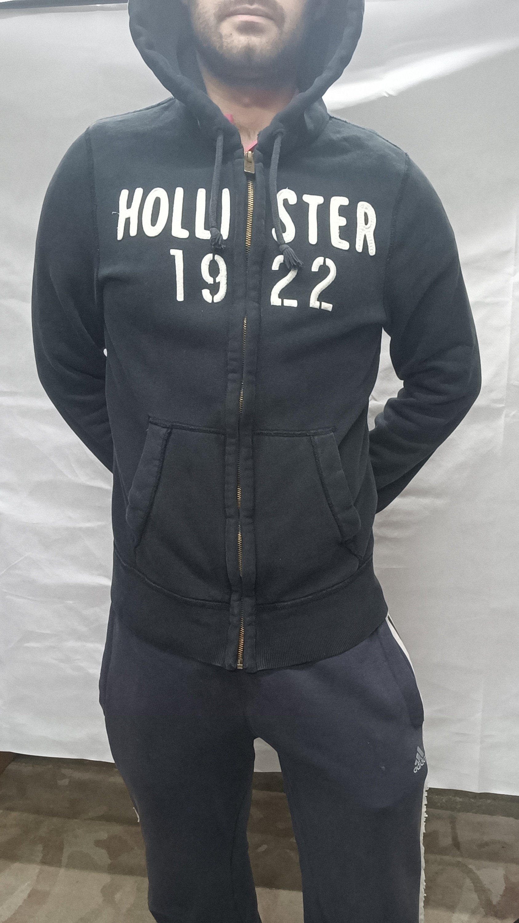 Hollister 1922 Zipped Hooded Jacket Black Size M Etsy