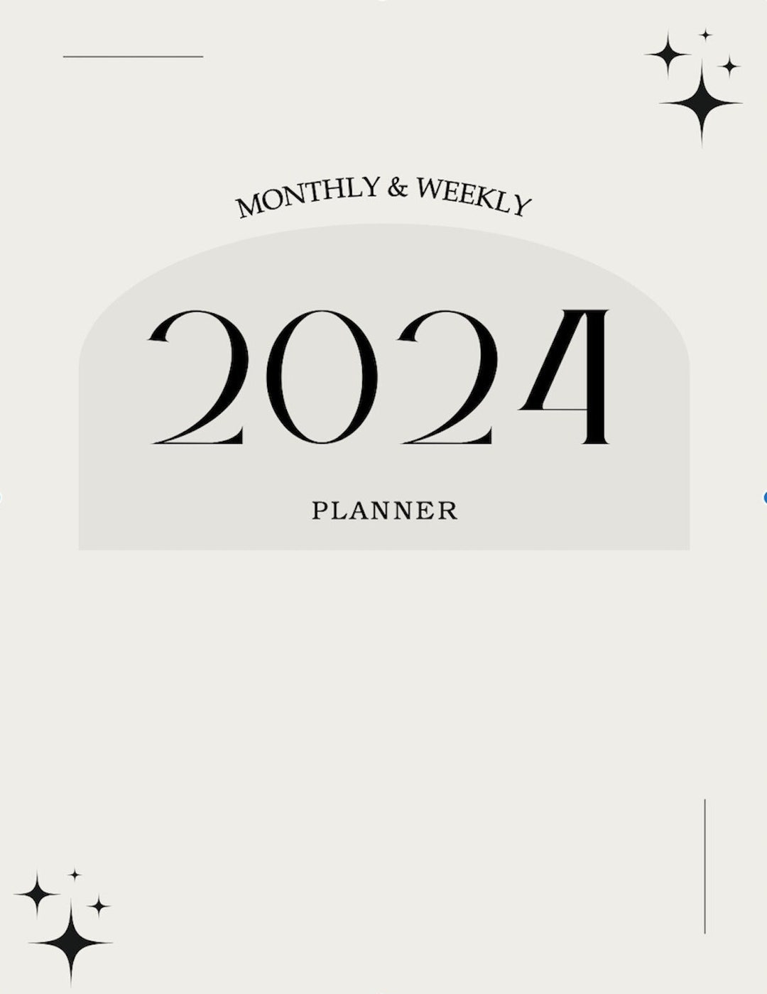 2024 Aesthetic Digital Monthly & Weekly Planner - Etsy