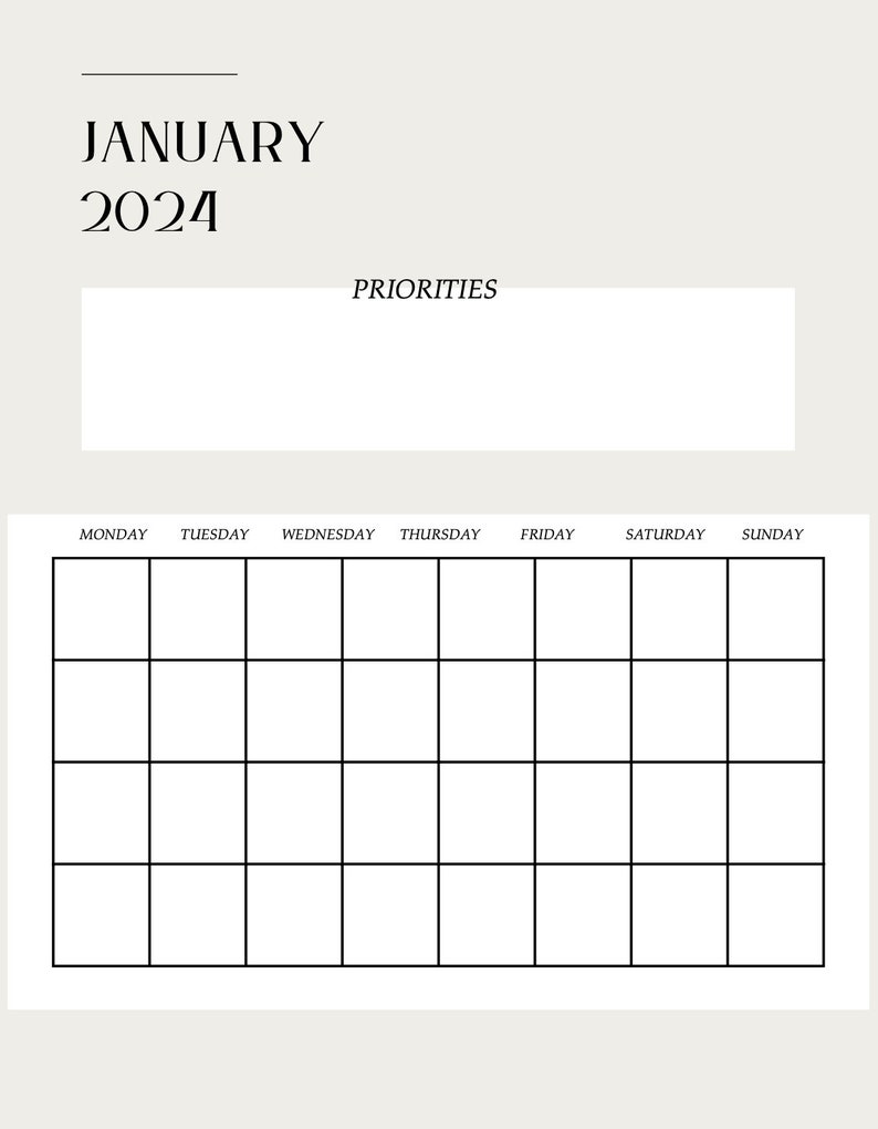 2024 Aesthetic Digital Monthly & Weekly Planner - Etsy