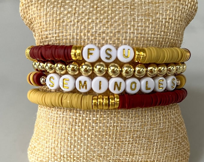 Florida State Seminole Bracelets, FSU Jewelry, FSU Gift, Noles ...