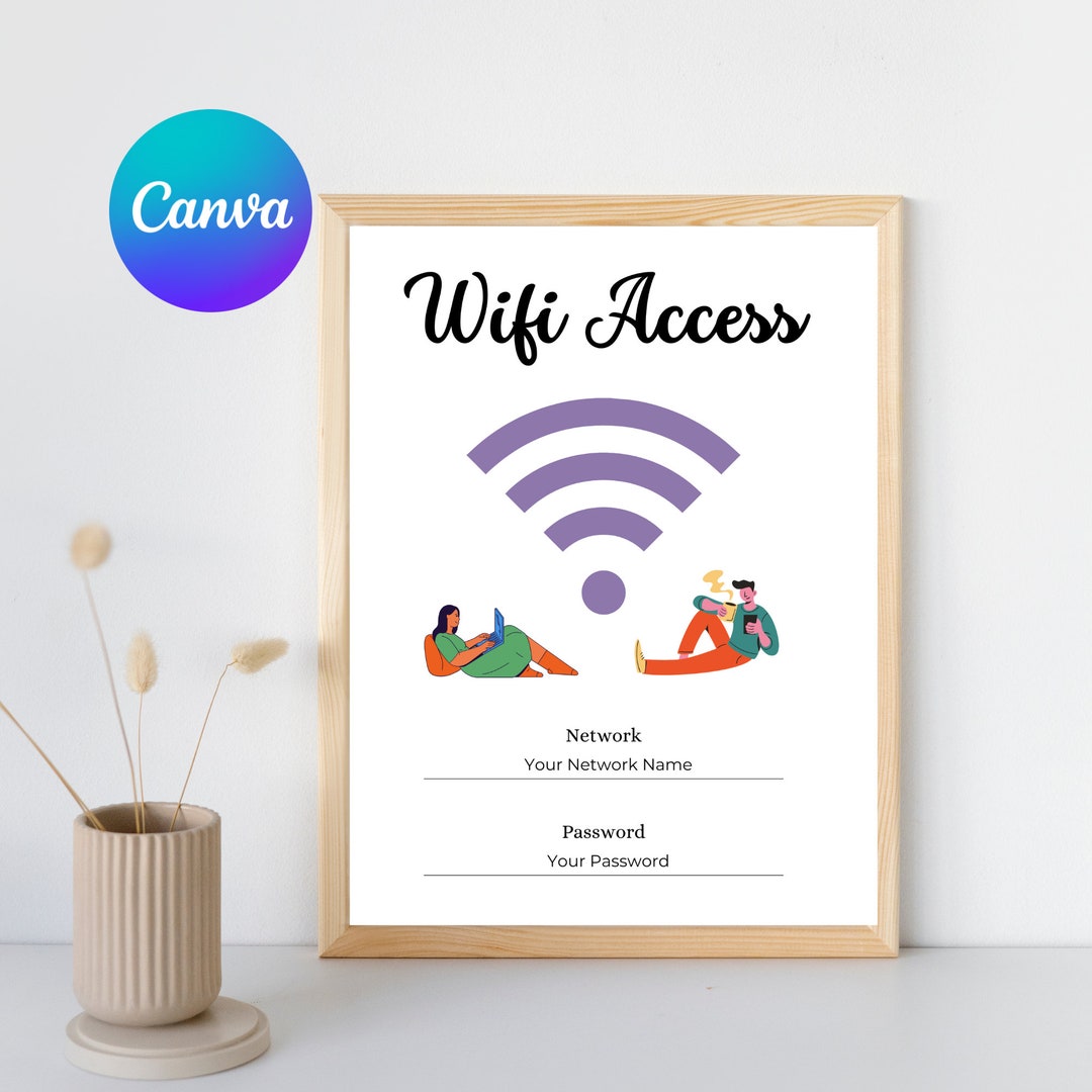 Wifi Code Sign, Rental Wifi Sign, Wifi Sign Template, Airbnb Sign, Wifi ...