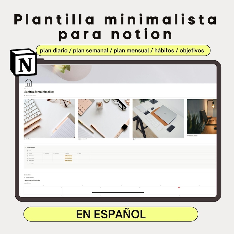 Plantilla Para Notion, Organización Personal, Seguimiento De Hábitos, Agenda De Productividad ...