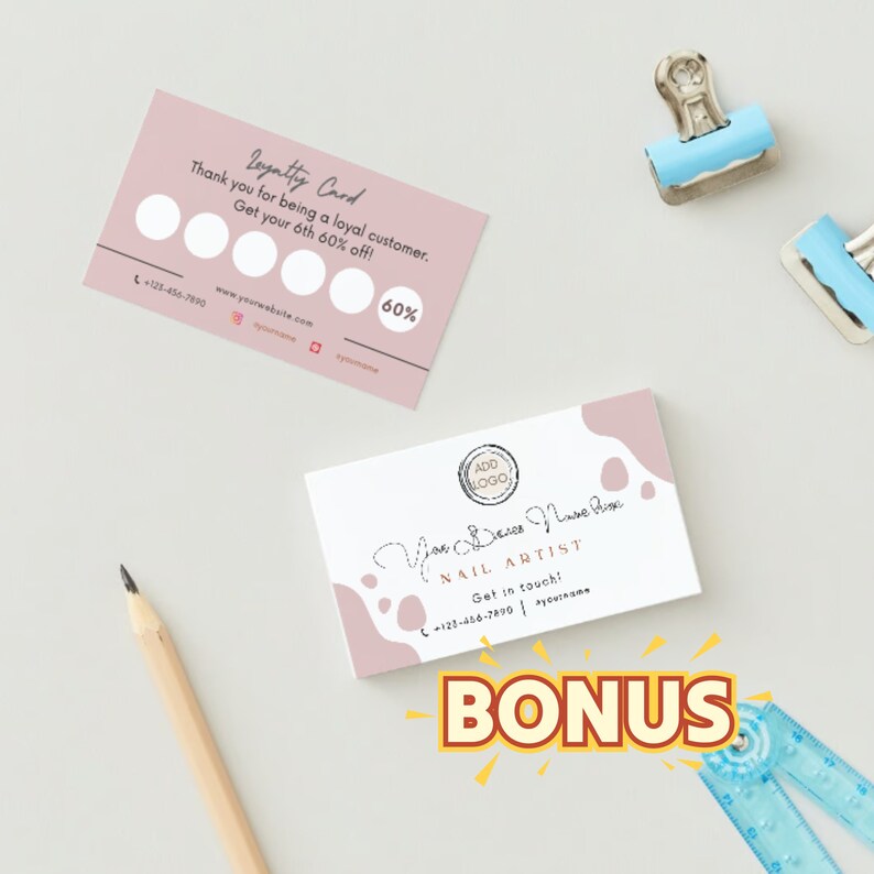 Editable Loyalty Card Template, Small Business Supplies, Printable ...
