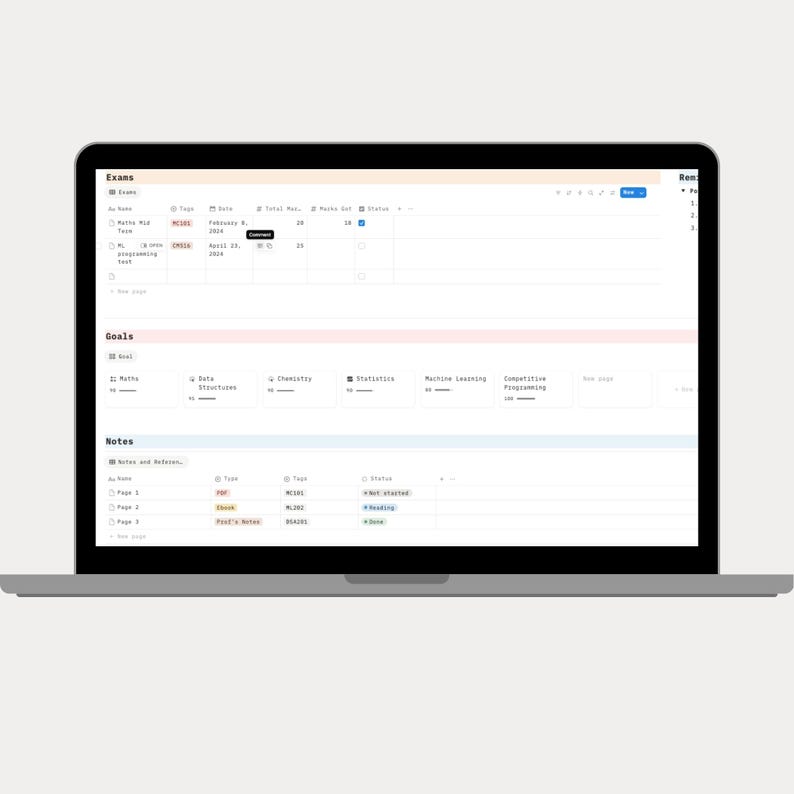 Notion Student Planner Template | College Study Organizer | Homework ...