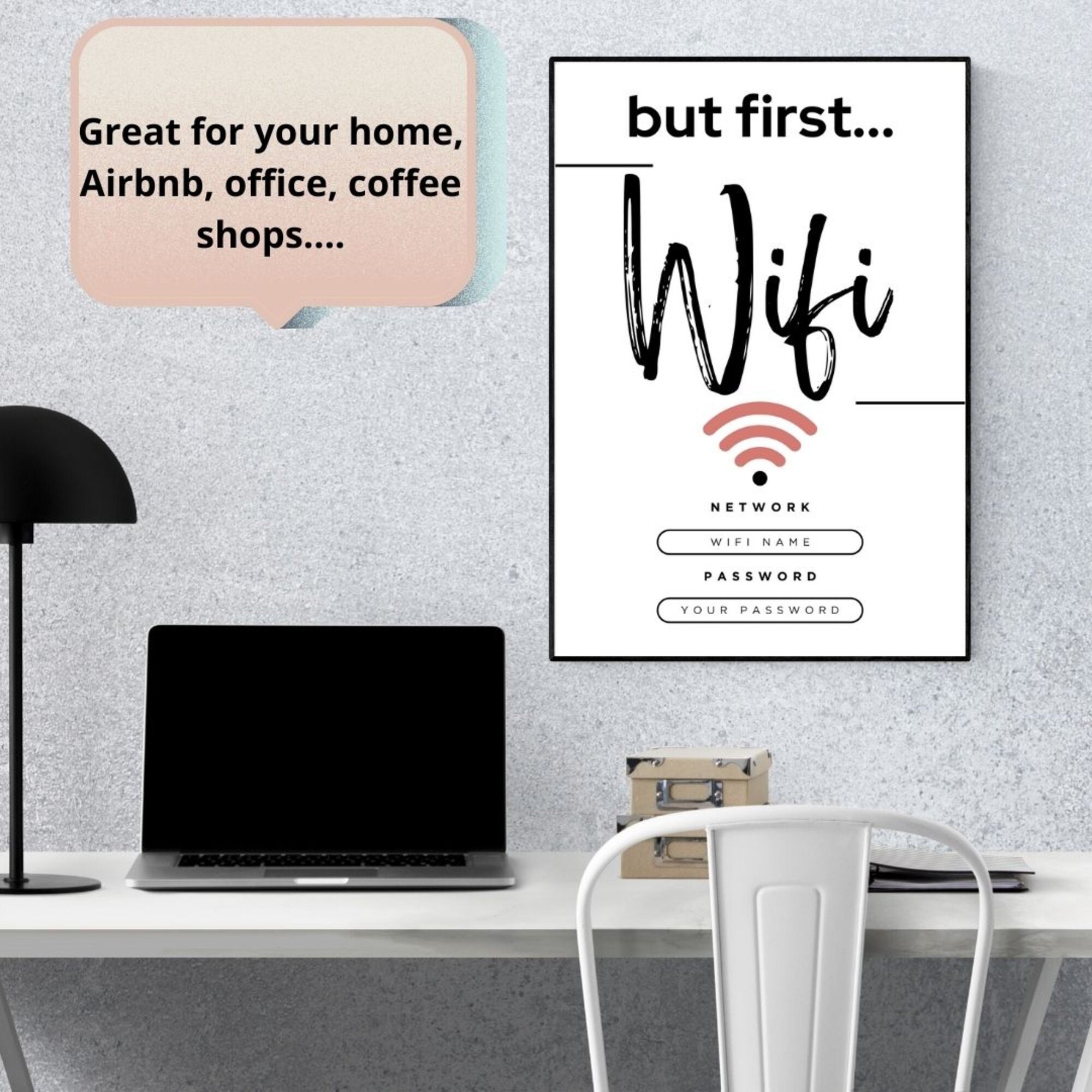 Wifi Password Sign Printable, Editable Free Wifi Sign Template, Small ...