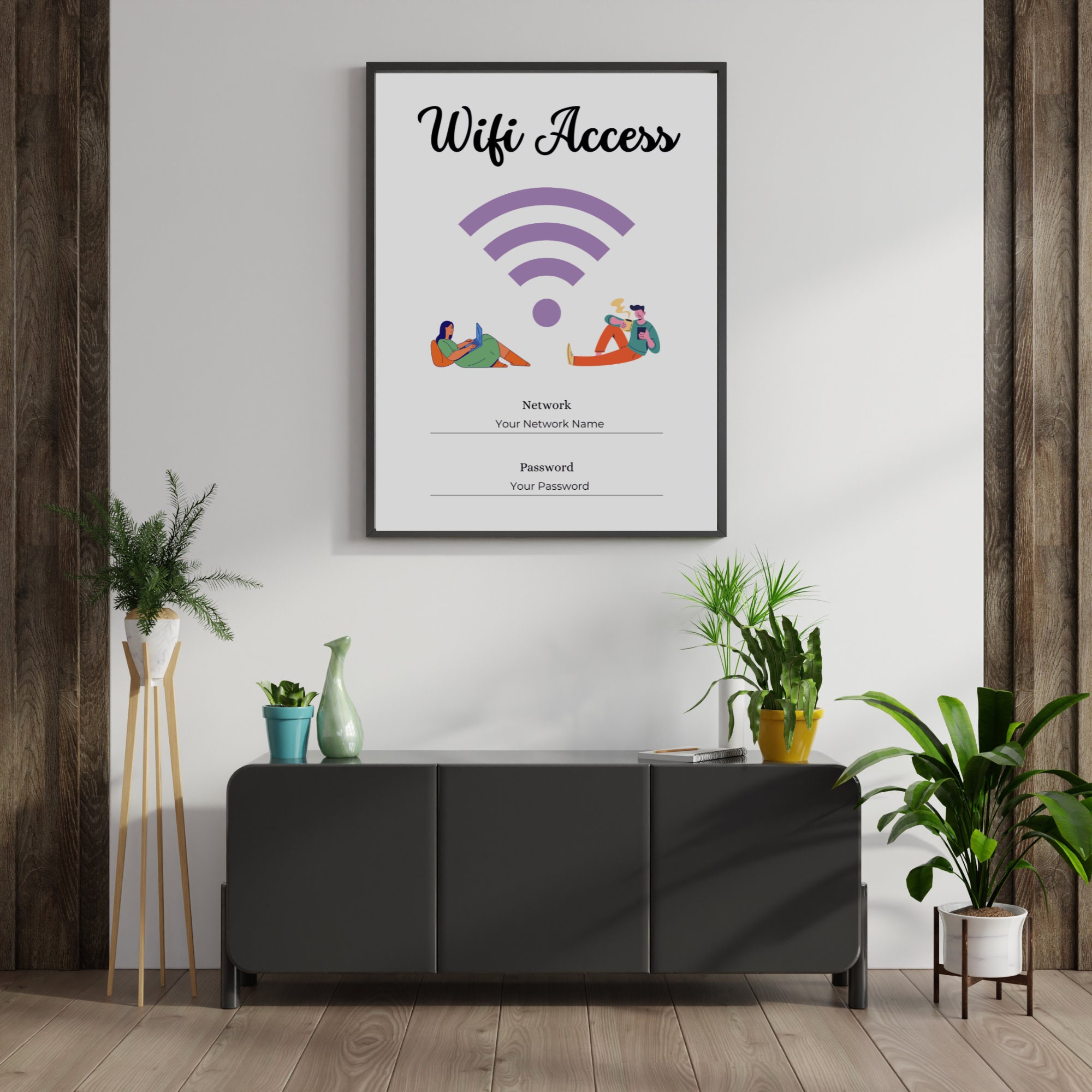 Wifi Code Sign, Rental Wifi Sign, Wifi Sign Template, Airbnb Sign, Wifi ...