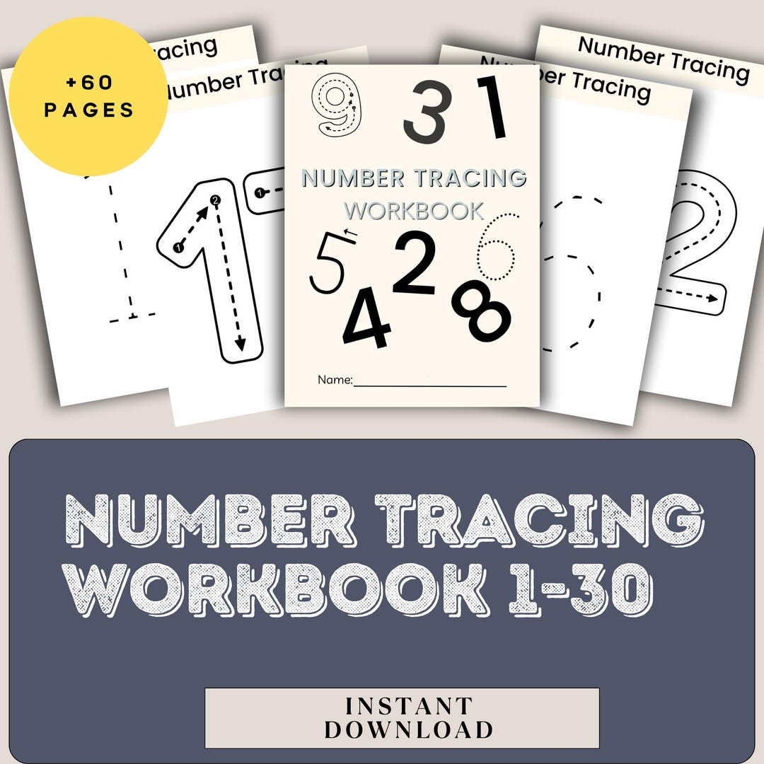 Number Tracing Workbook for Kids 1-30 | Preschool Writing Practice ...