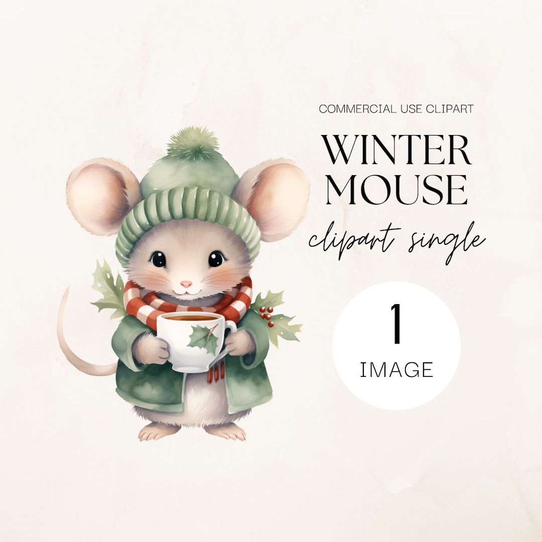 Winter Mouse Clipart | SINGLE IMAGE | for Commercial Use, Transparent ...