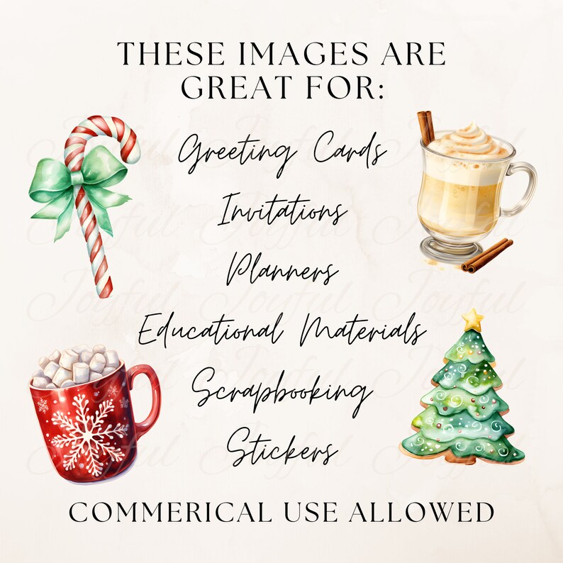 Watercolor Christmas Treats Clipart | 12 IMAGE BUNDLE | for Commercial ...