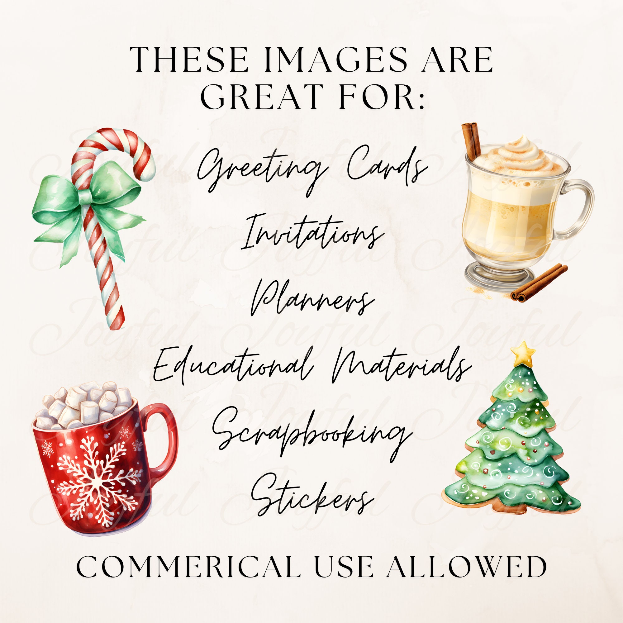 Watercolor Christmas Treats Clipart | 12 IMAGE BUNDLE | for Commercial ...