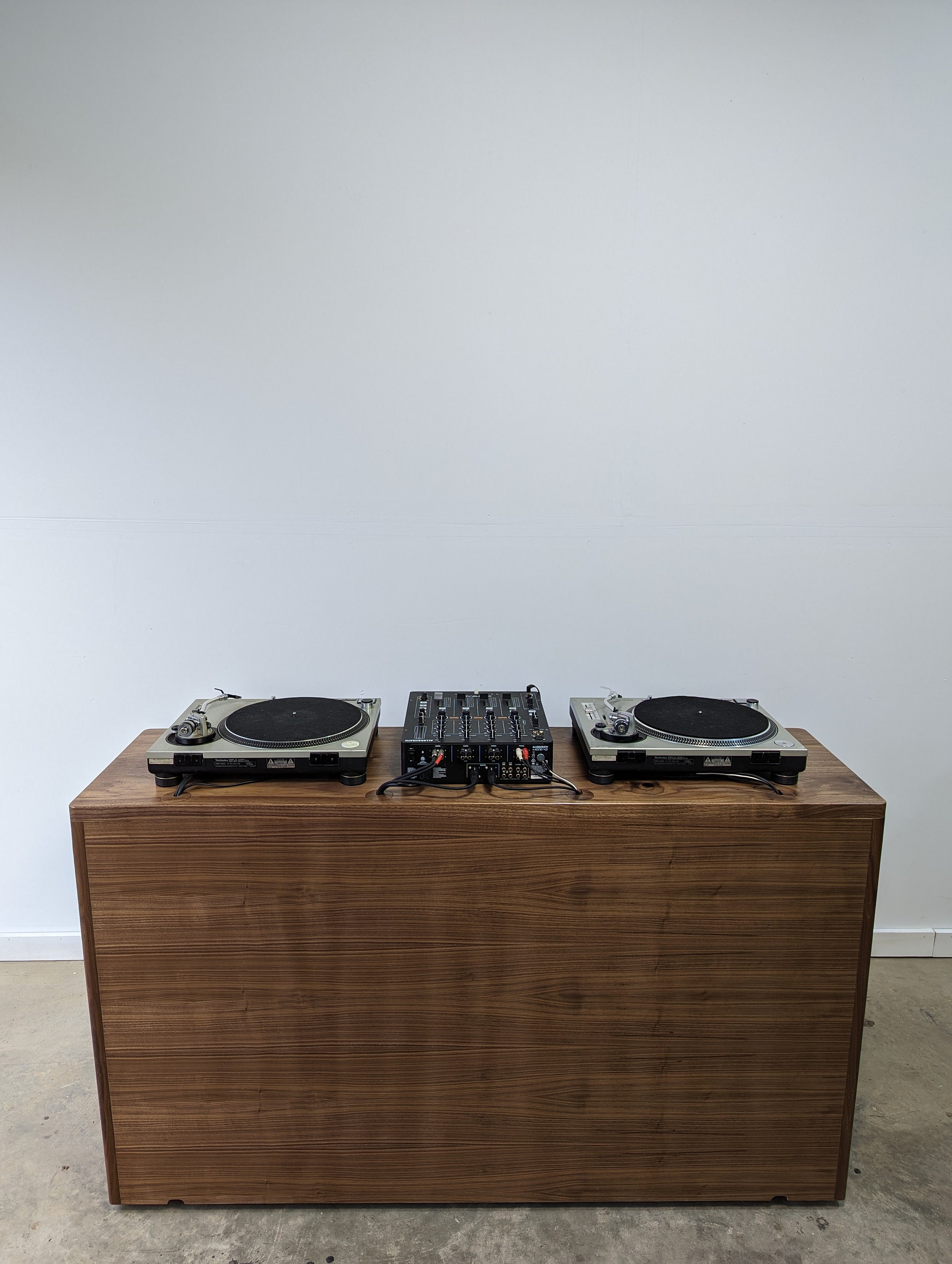 DJ Booth With Vinyl Storage Drawers in Solid Walnut - Etsy