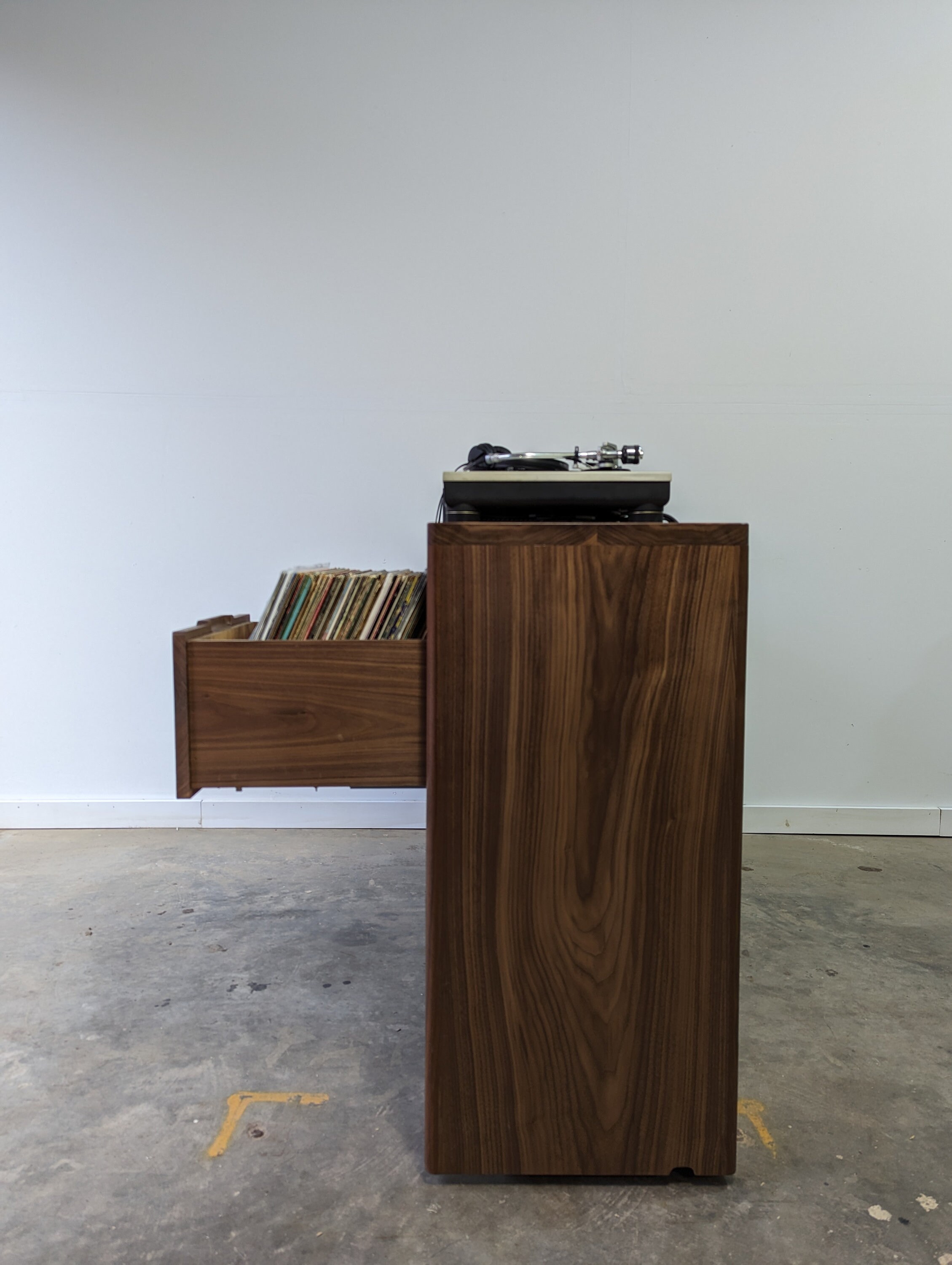 DJ Booth With Vinyl Storage Drawers in Solid Walnut - Etsy