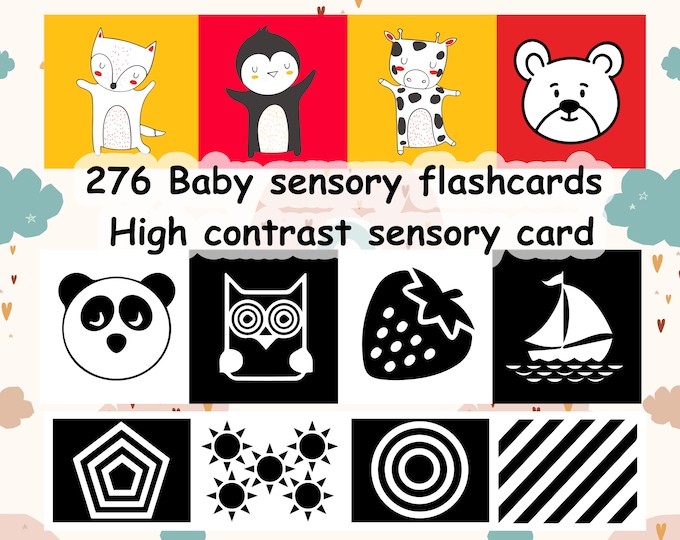 PRINTABLE High Contrast Baby Cards. Monochrome Sensory Flash Cards ...