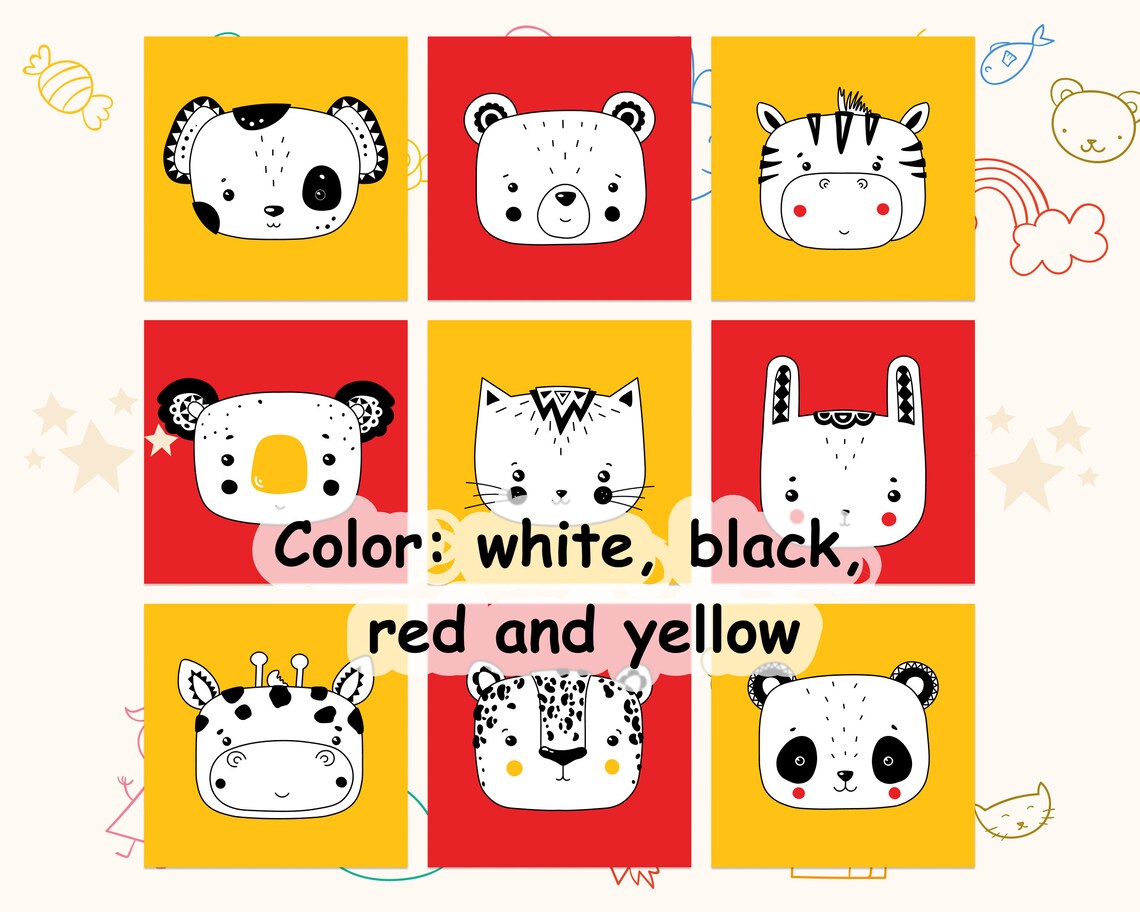 276 Baby Sensory Flashcards | High Contrast Sensory Card| Montessori ...
